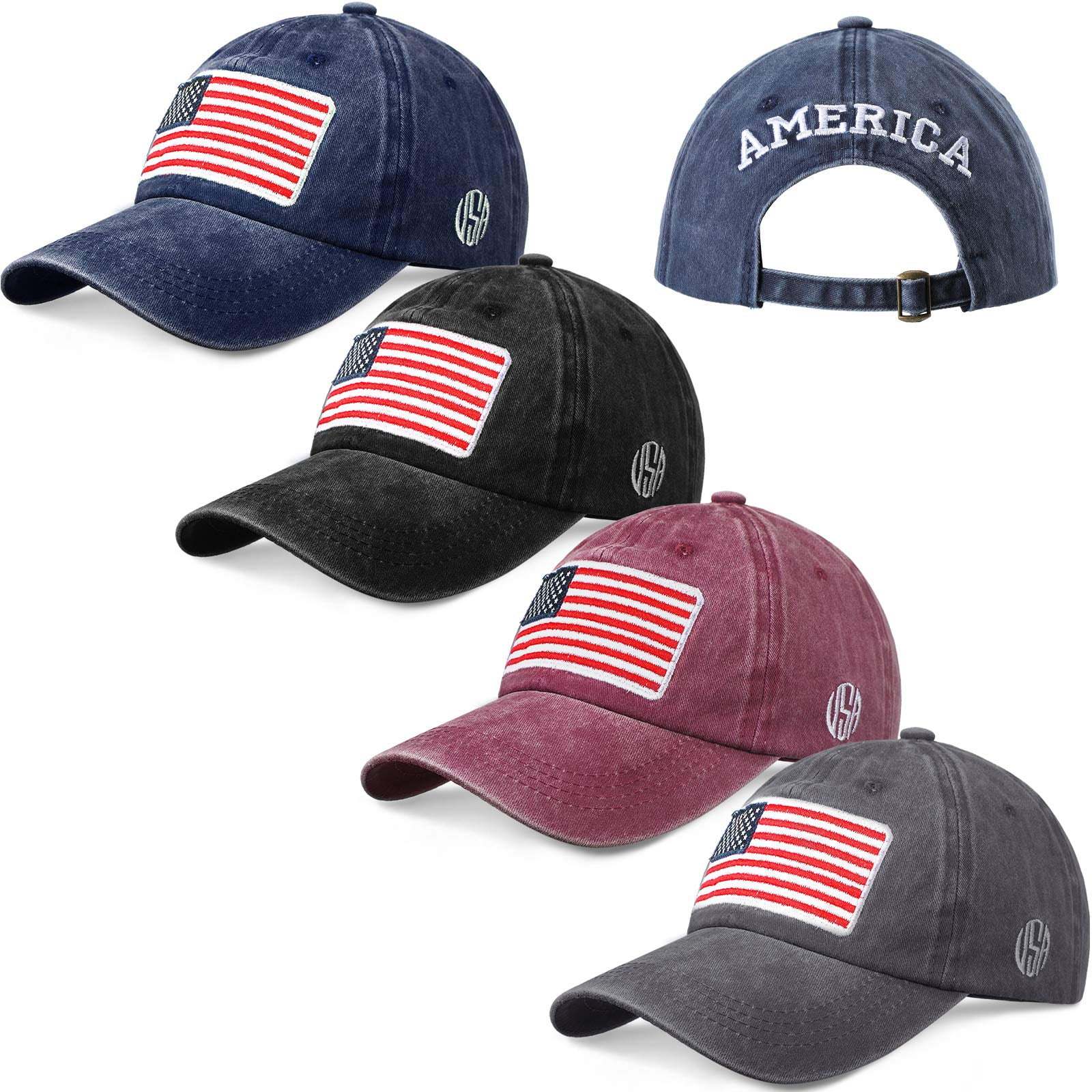 American Flag Baseball Caps for Men Womens, USA Flag Tactical Cap ...