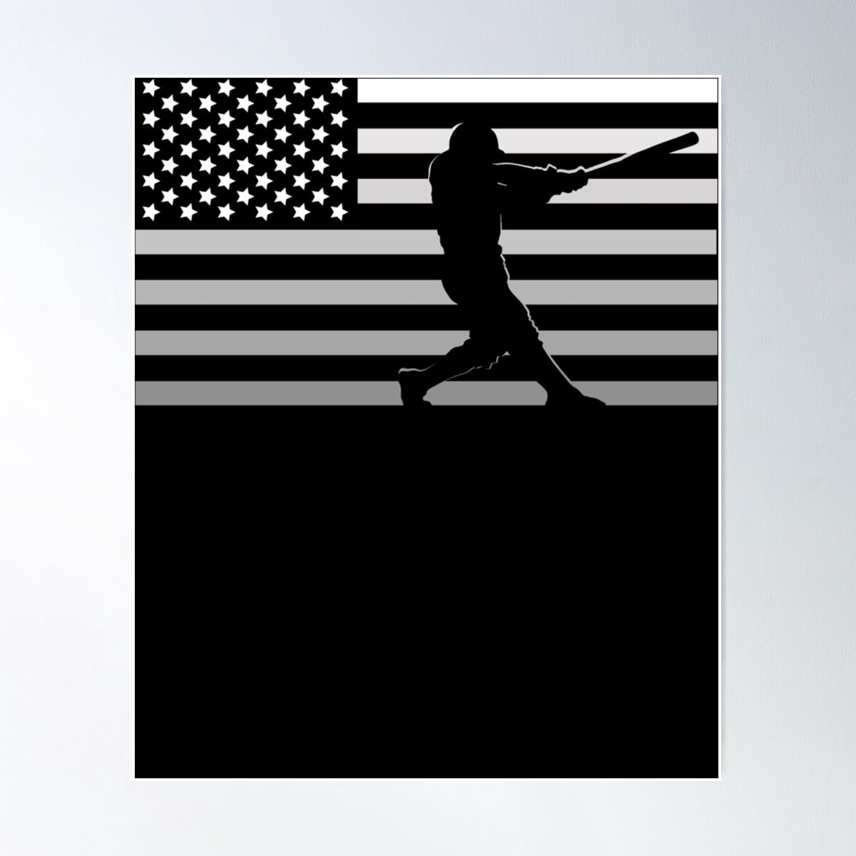 American Flag Baseball Clothing Baseball Poster Wall Art, Modern Wall ...