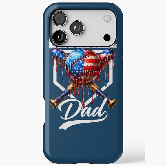 American Flag Baseball Dad Dripping Bats USA Patriotic Gift for iPhone ...