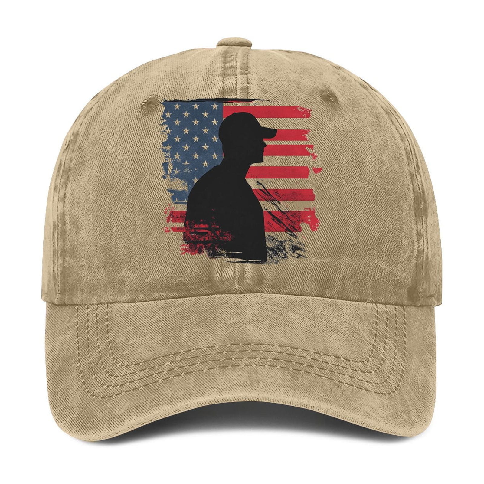 American Flag Baseball Hat Adjustable Embossed Cotton Cap, Independence ...