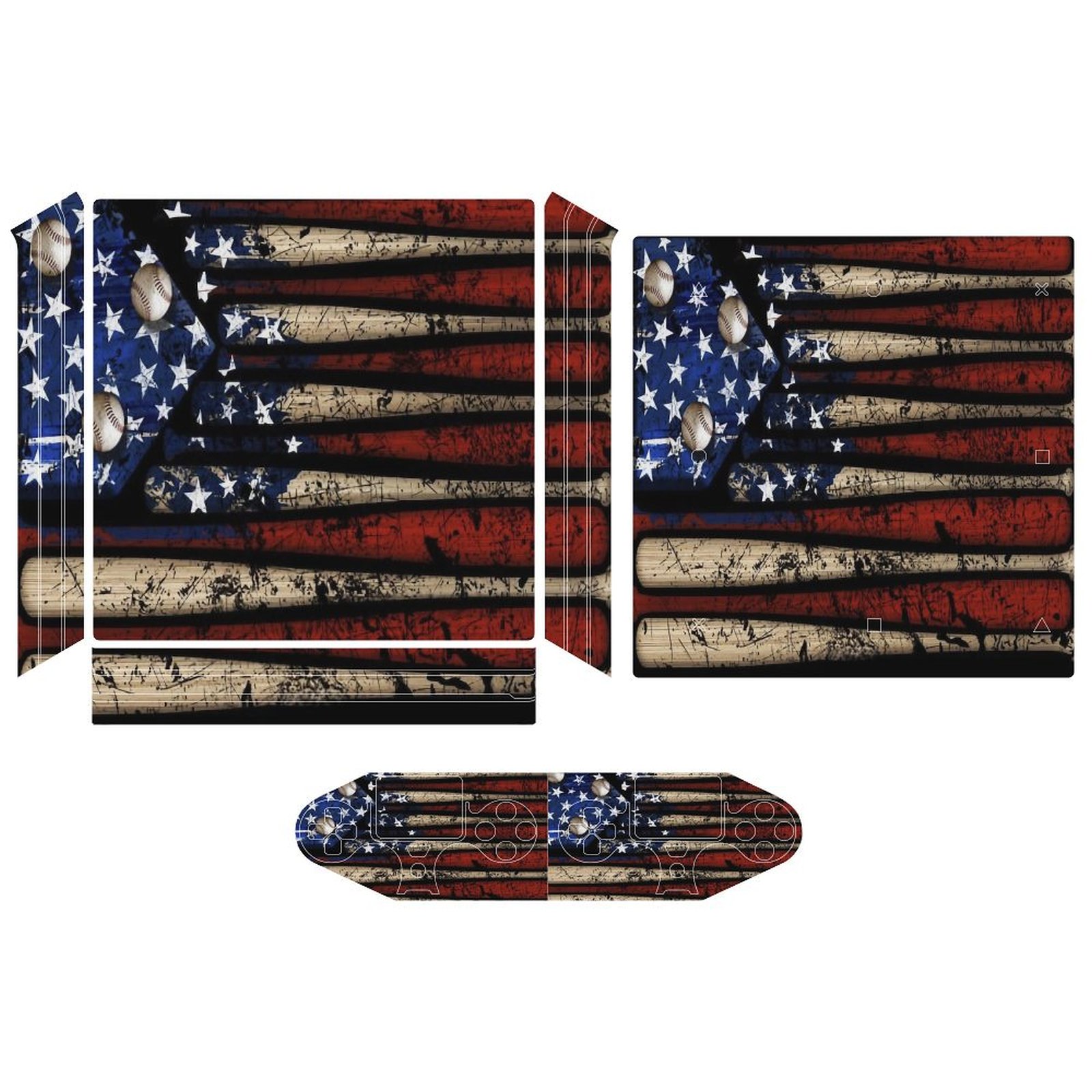 American Flag Baseball PS4/PS4 Pro/PS4 Slim Skin Sticker For Console ...