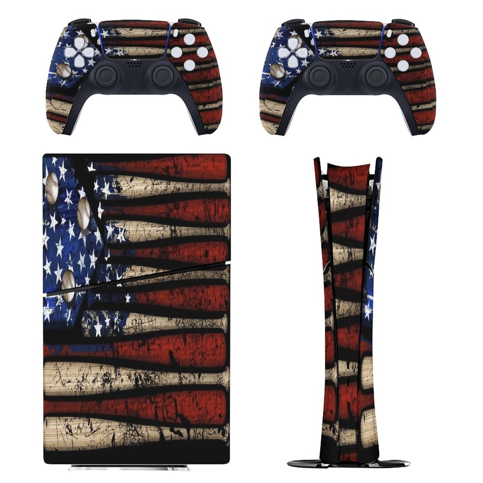 American Flag Baseball PS5/PS5 Pro/PS5 Slim Digital Disc Skin Sticker ...
