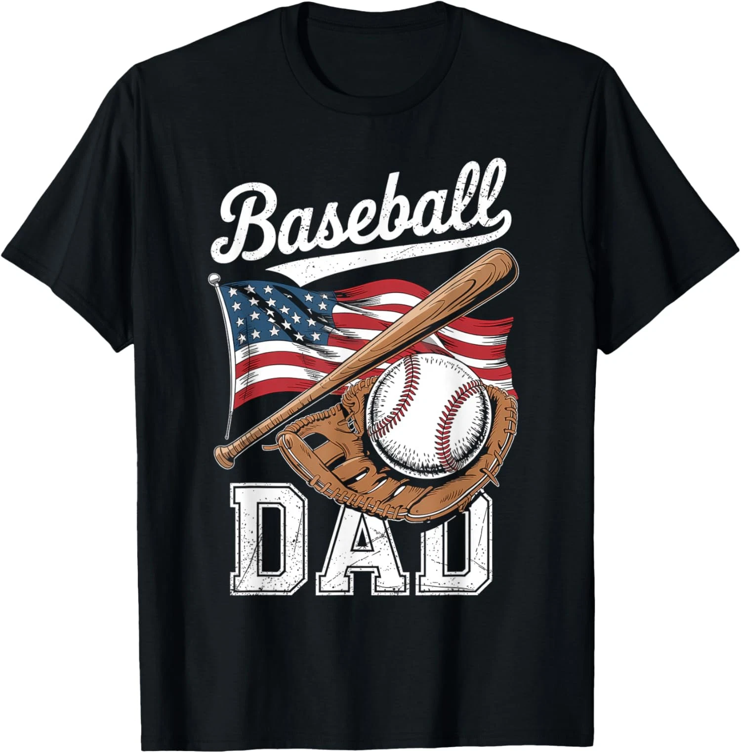American Flag Baseball Player Dad Fan Catcher New H47403 Unisex T-Shirt ...