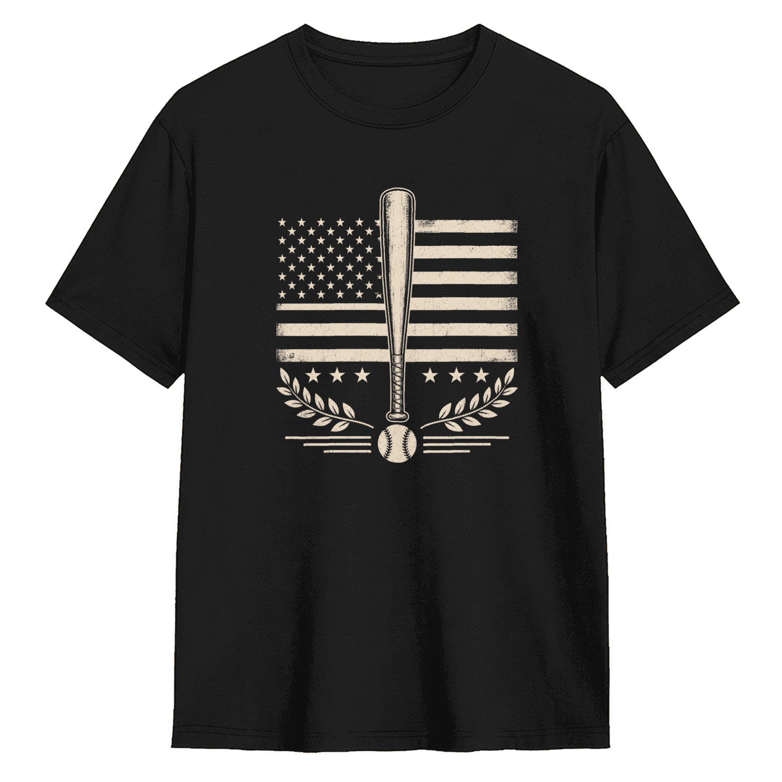 American Flag Baseball Retro Graphic Tee for Men, Witty Road Trip ...