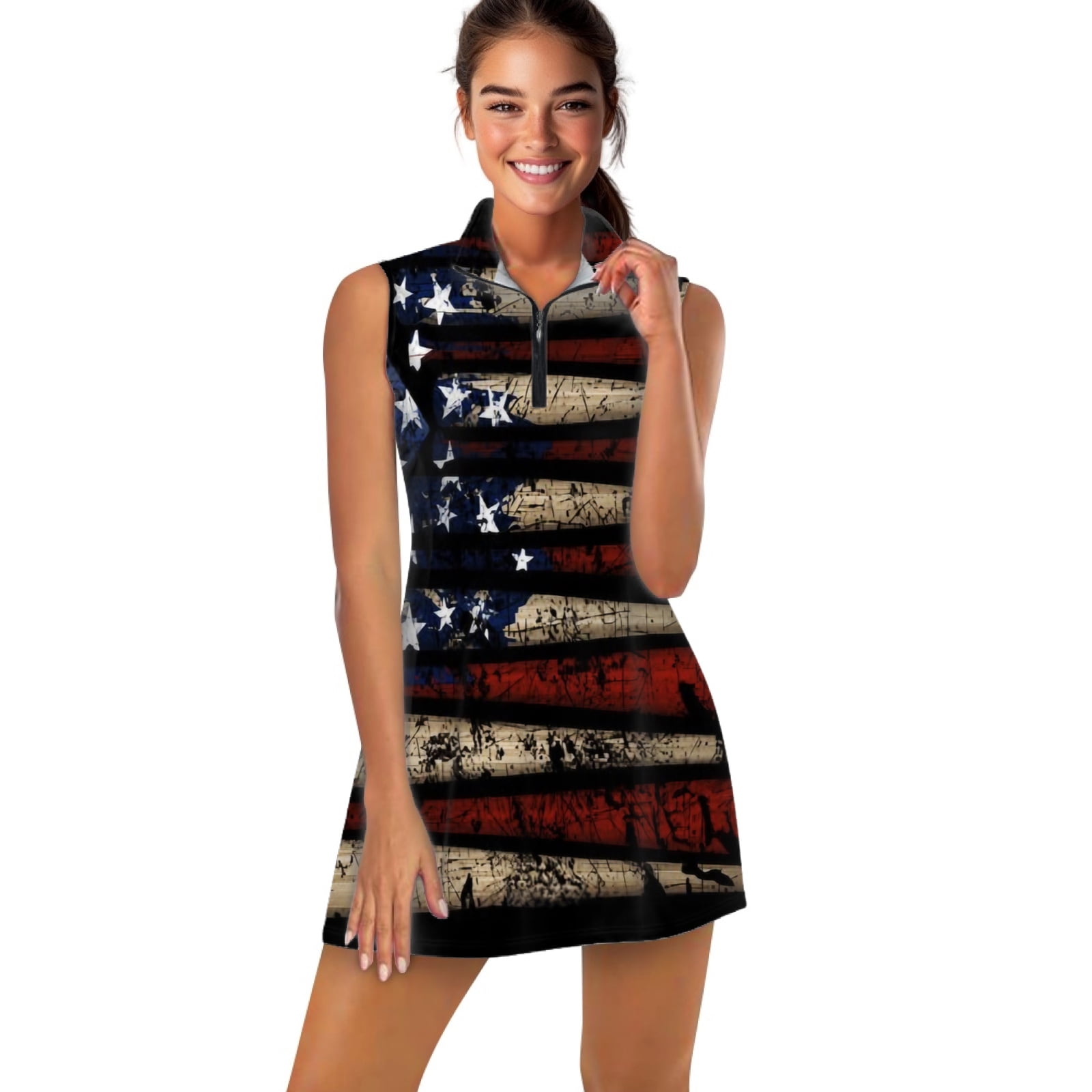American Flag Baseball Sports Dresses Women Tennis Dress with Separate ...