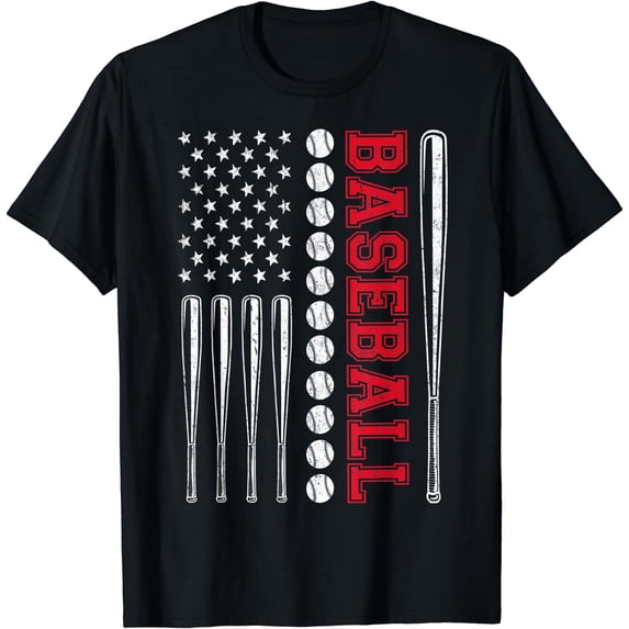 American Flag Baseball Team Gifts T-Shirt - Walmart.com