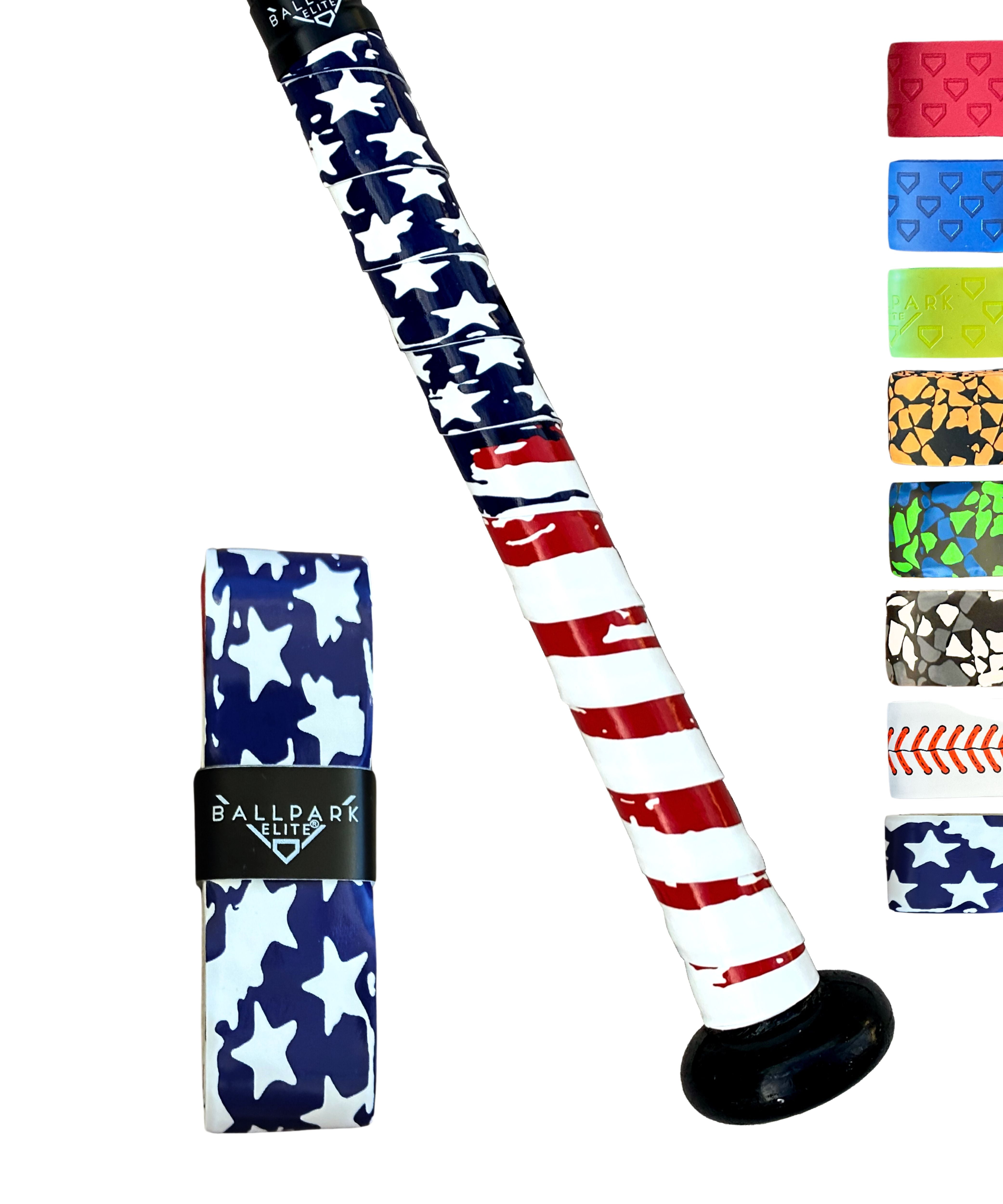 Ballpark Elite Flag Bat Grip Tape, 1.10mm Softball Handle Wrap, Precut ...