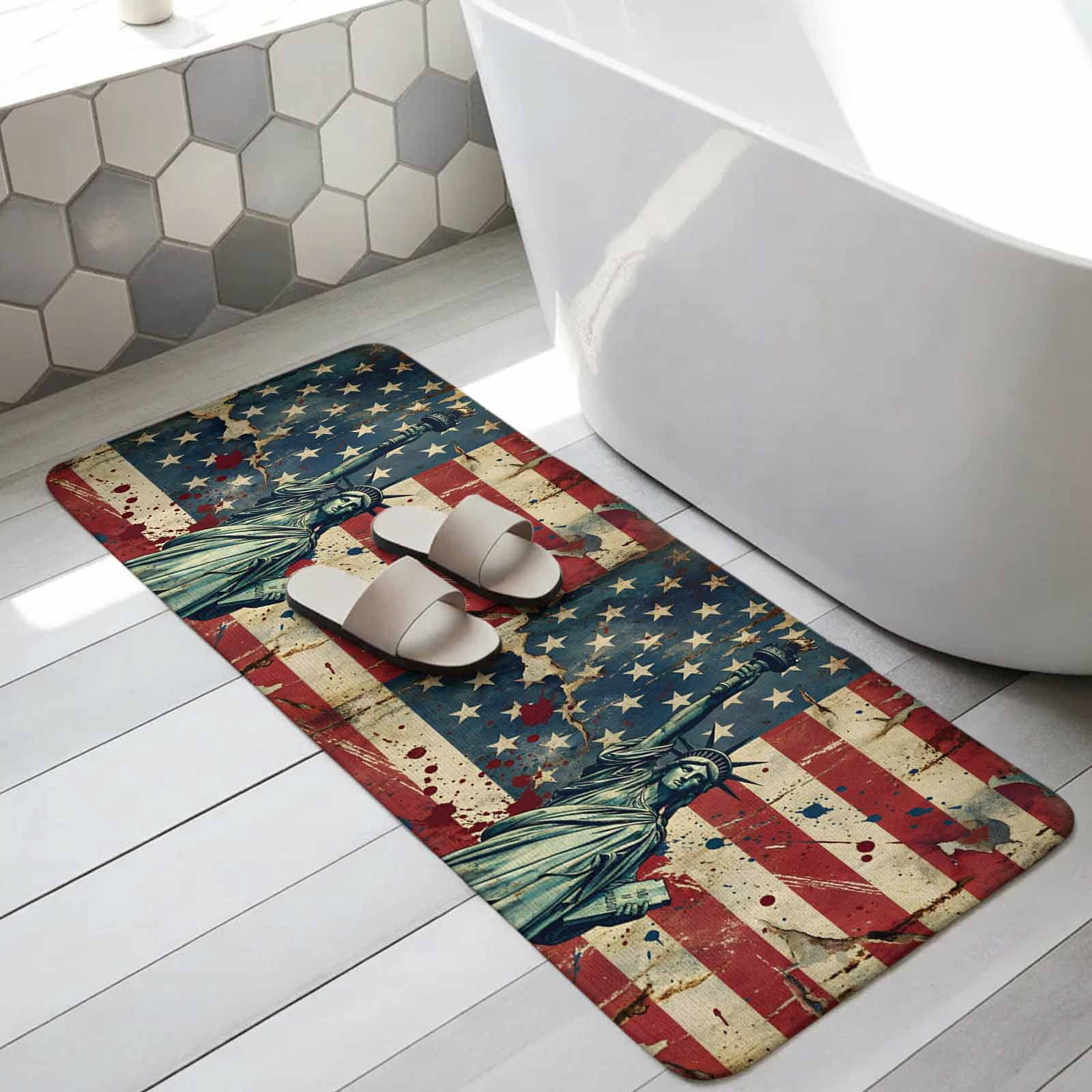 American Flag Bathroom Runner Rugs Non Slip Washable Absorbent Narrow ...