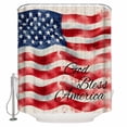 American Flag Bathroom Shower Curtains with 12 Hooks Polyester ...