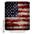 American Flag Bathroom Shower Curtains with 12 Hooks Polyester ...