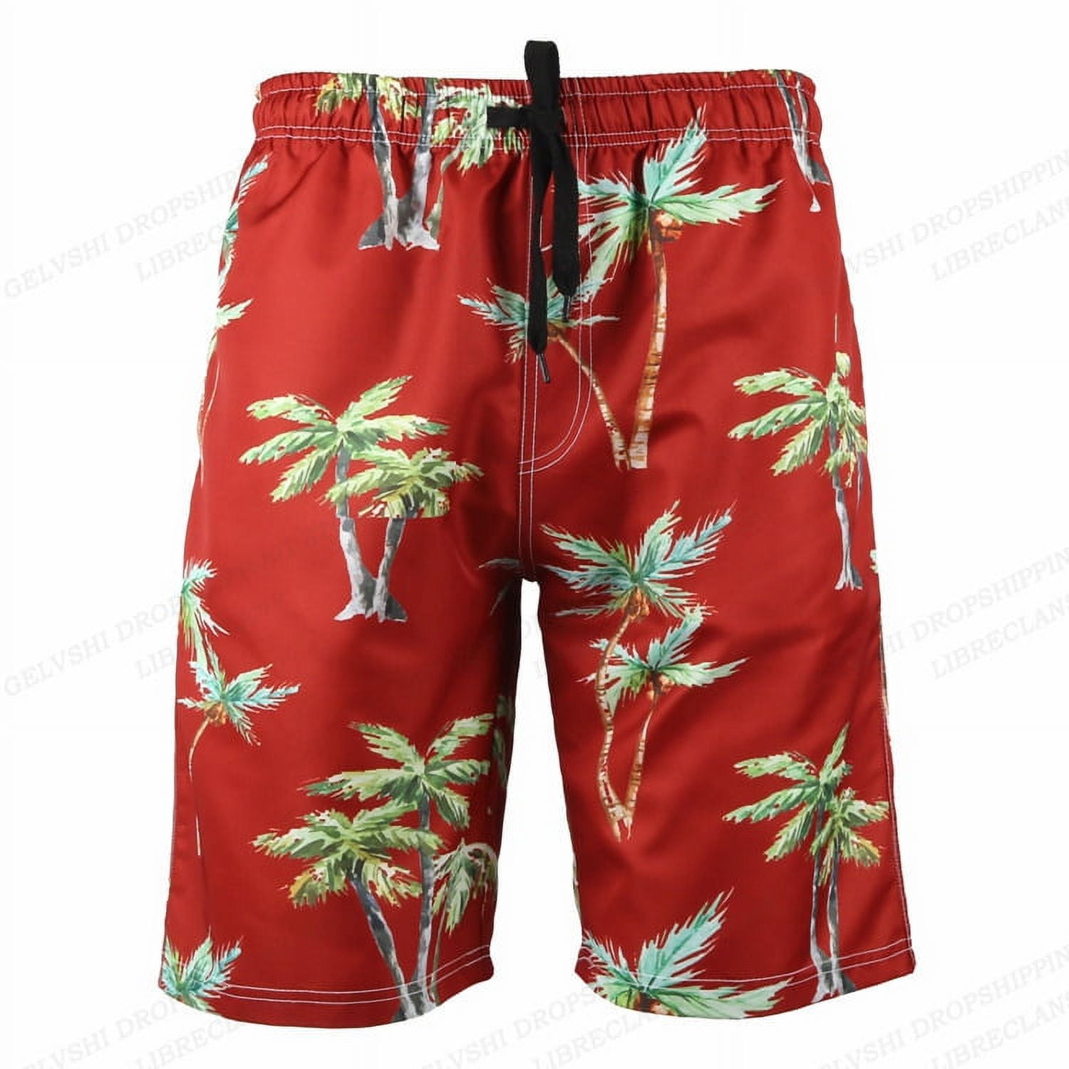 American Flag Beach Shorts Swimming Shorts Breathable Coconut Tree ...