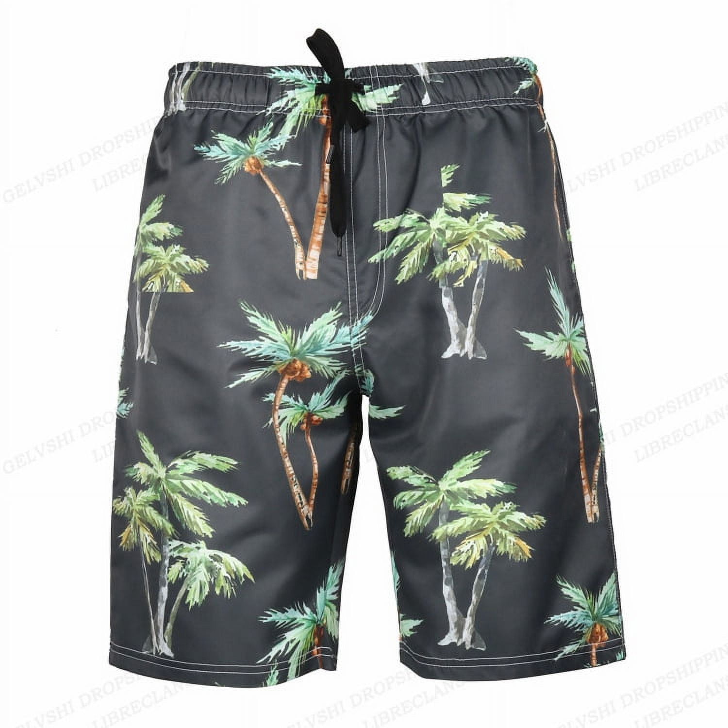 American Flag Beach Shorts Swimming Shorts Breathable Coconut Tree ...