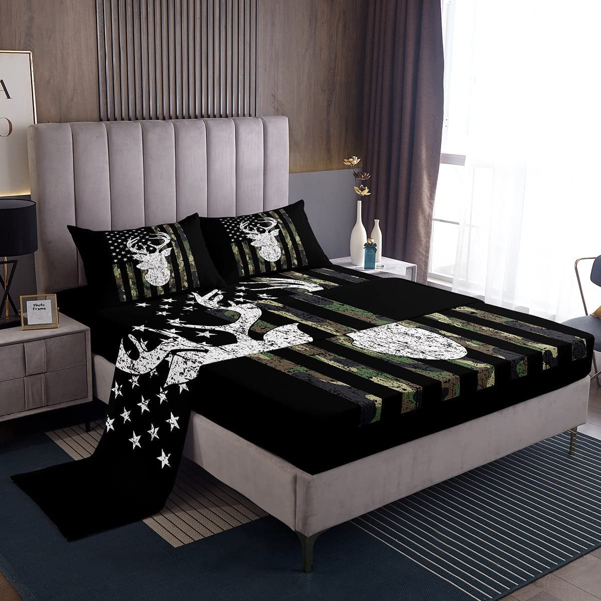 American Flag Bed Sheets Deer Hunting Camo Bedding Sheets Military ...