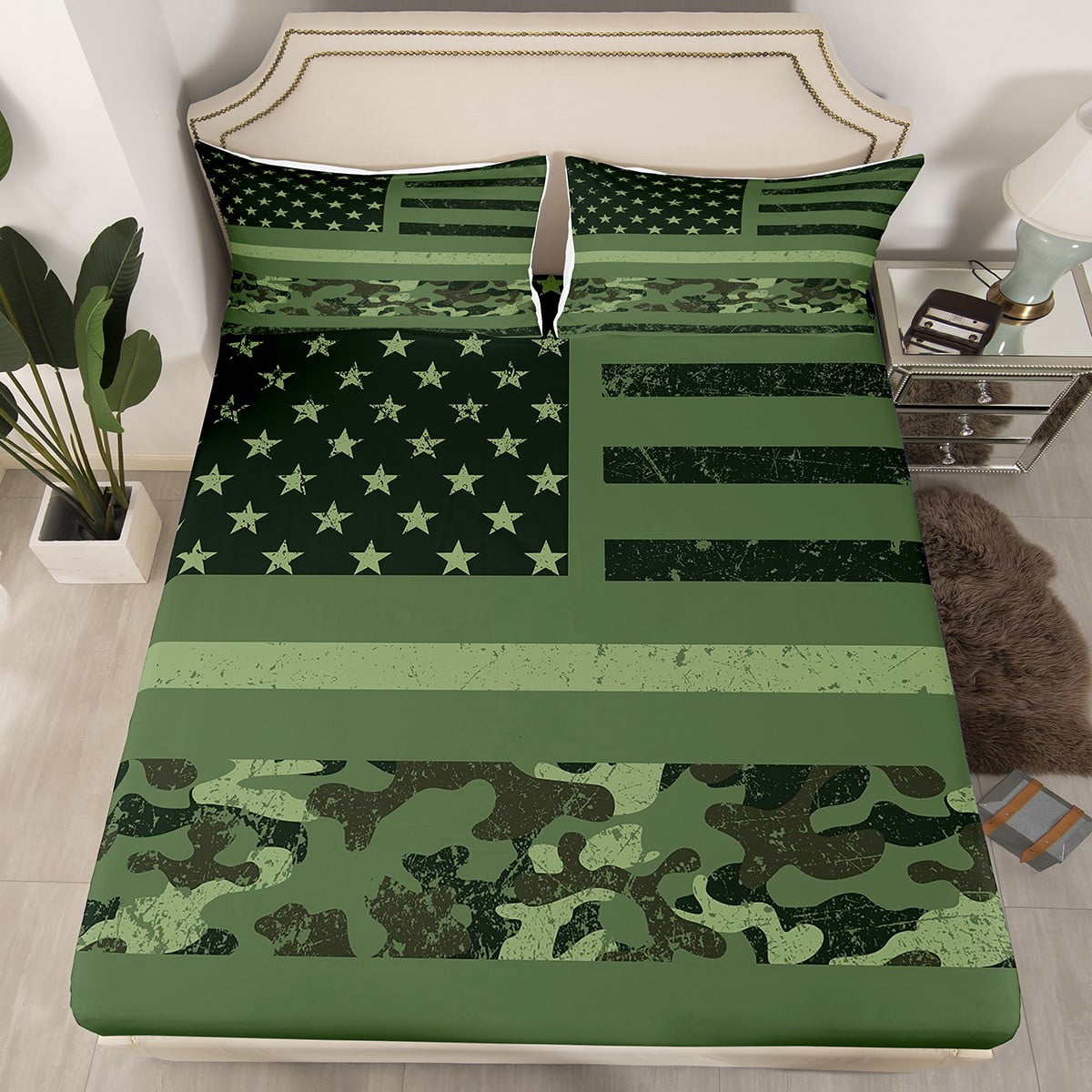 American Flag Bed Sheets Gift for Soldier Veteran'S Day, Military ...
