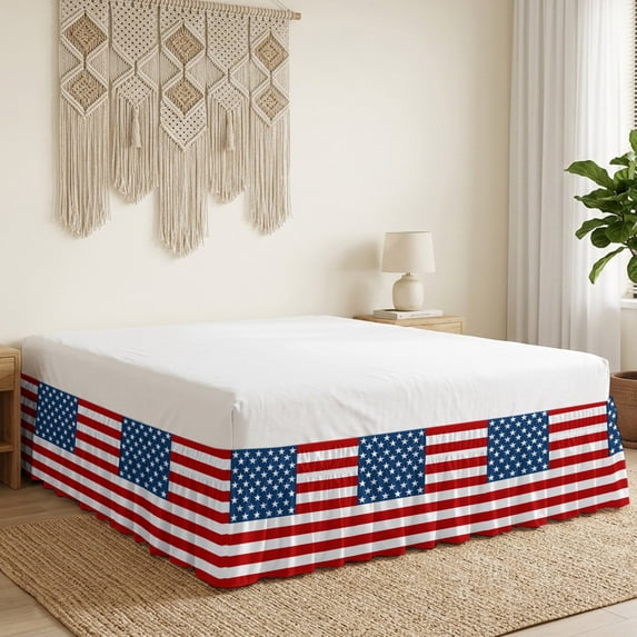 American Flag Bed Skirt Bed Skirts California King Size 18 Inch Drop ...