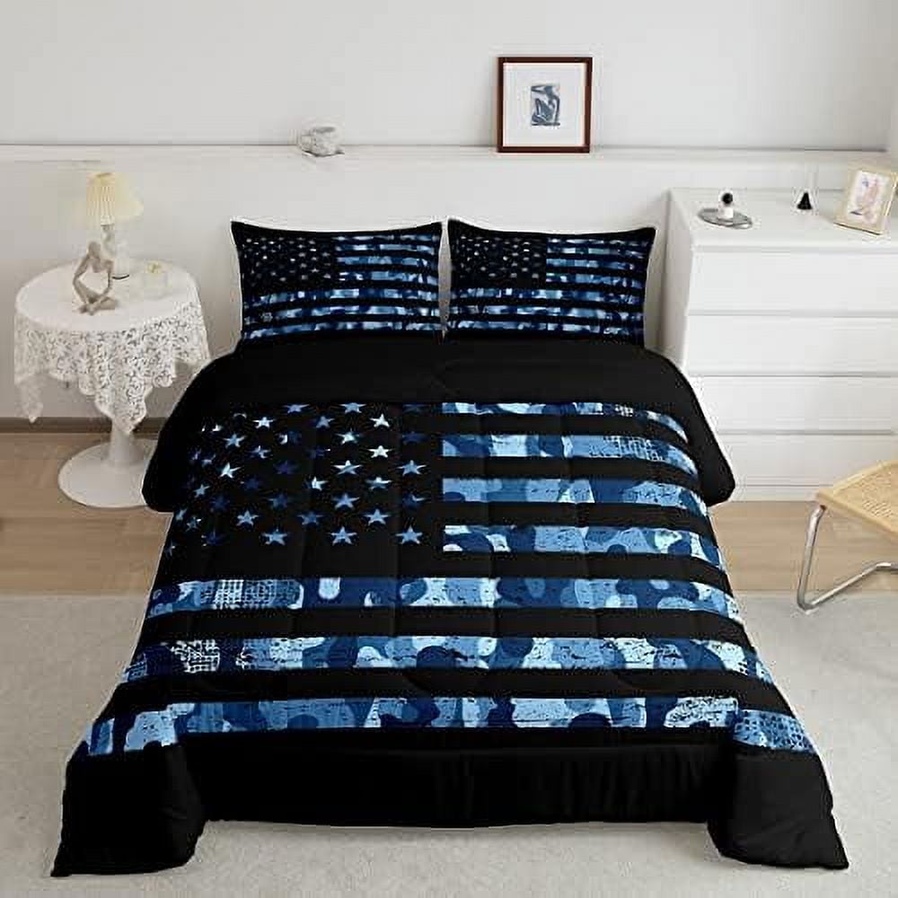 American Flag Bedding Set, Boys Football Comforter Set Full Soccer ...