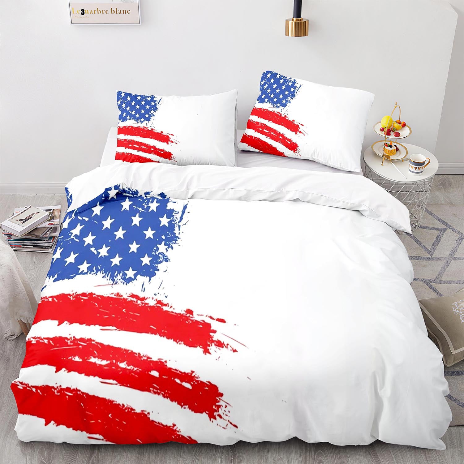 American Flag Bedding Set Comforter Cover Stars and Stripes Bed Sets ...