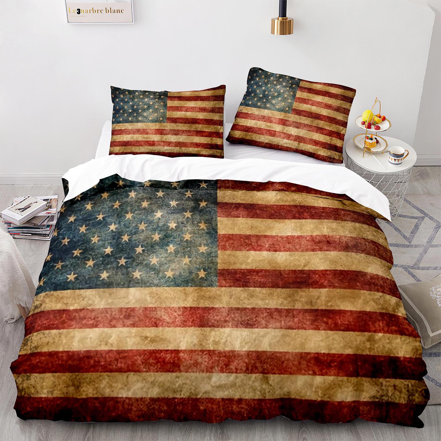 American Flag Bedding Set Comforter Cover Stars and Stripes Bed Sets ...