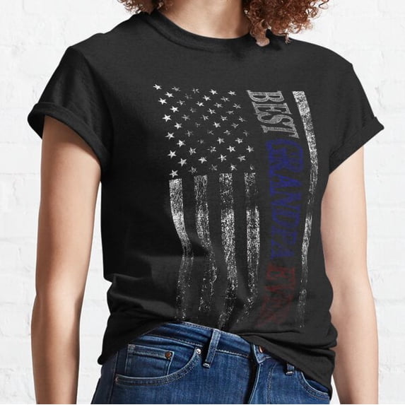 American Flag Best Grandpa Ever Distressed Design Red White And Blue ...