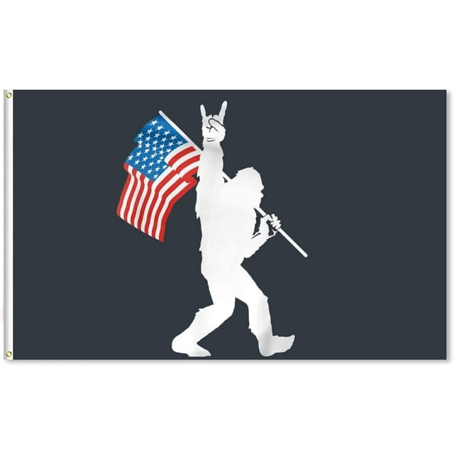 American Flag Bigfoot Sasquatch Outdoor Flag Banner Breeze Flag Home ...