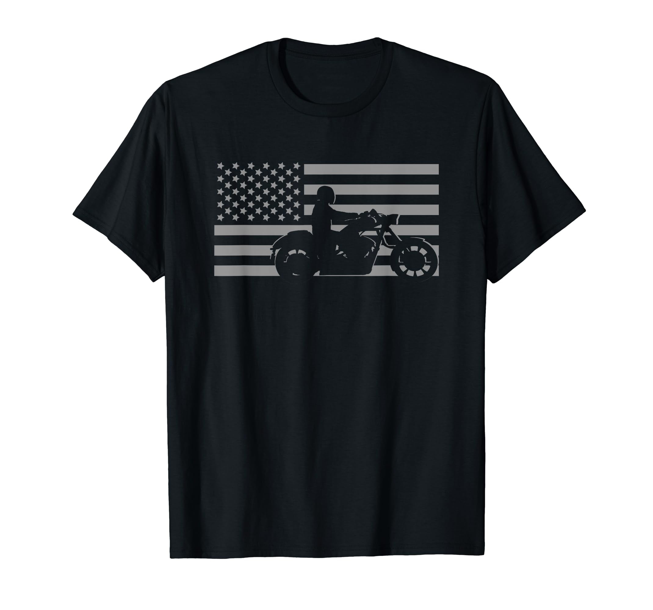 American Flag Biker Motorcycle Short Sleeve T-Shirt - Walmart.com