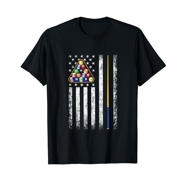 American Flag Billiard Vintage Pool Player T-Shirt - Walmart.com