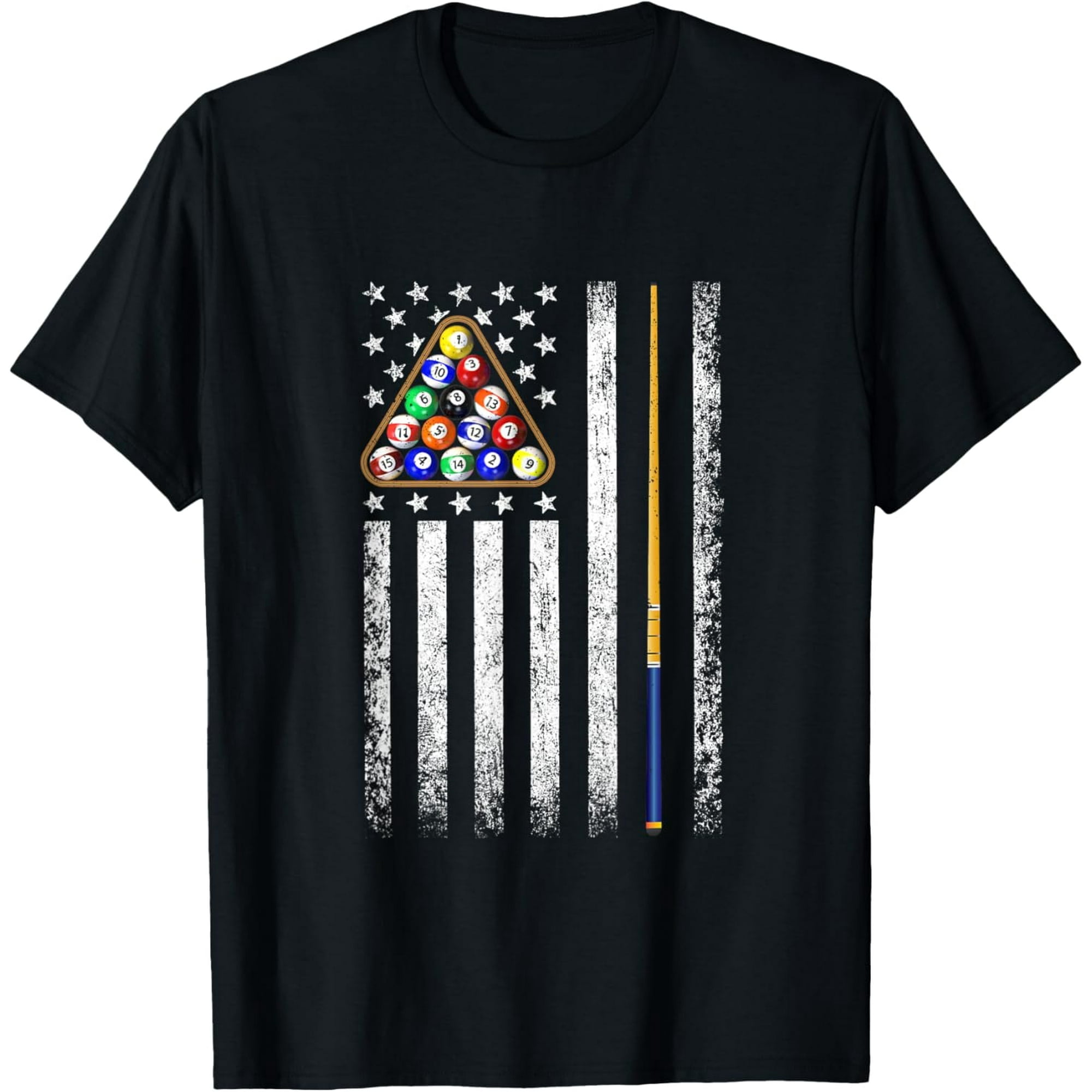 American Flag Billiards Vintage Pool Player T-Shirt - Walmart.com