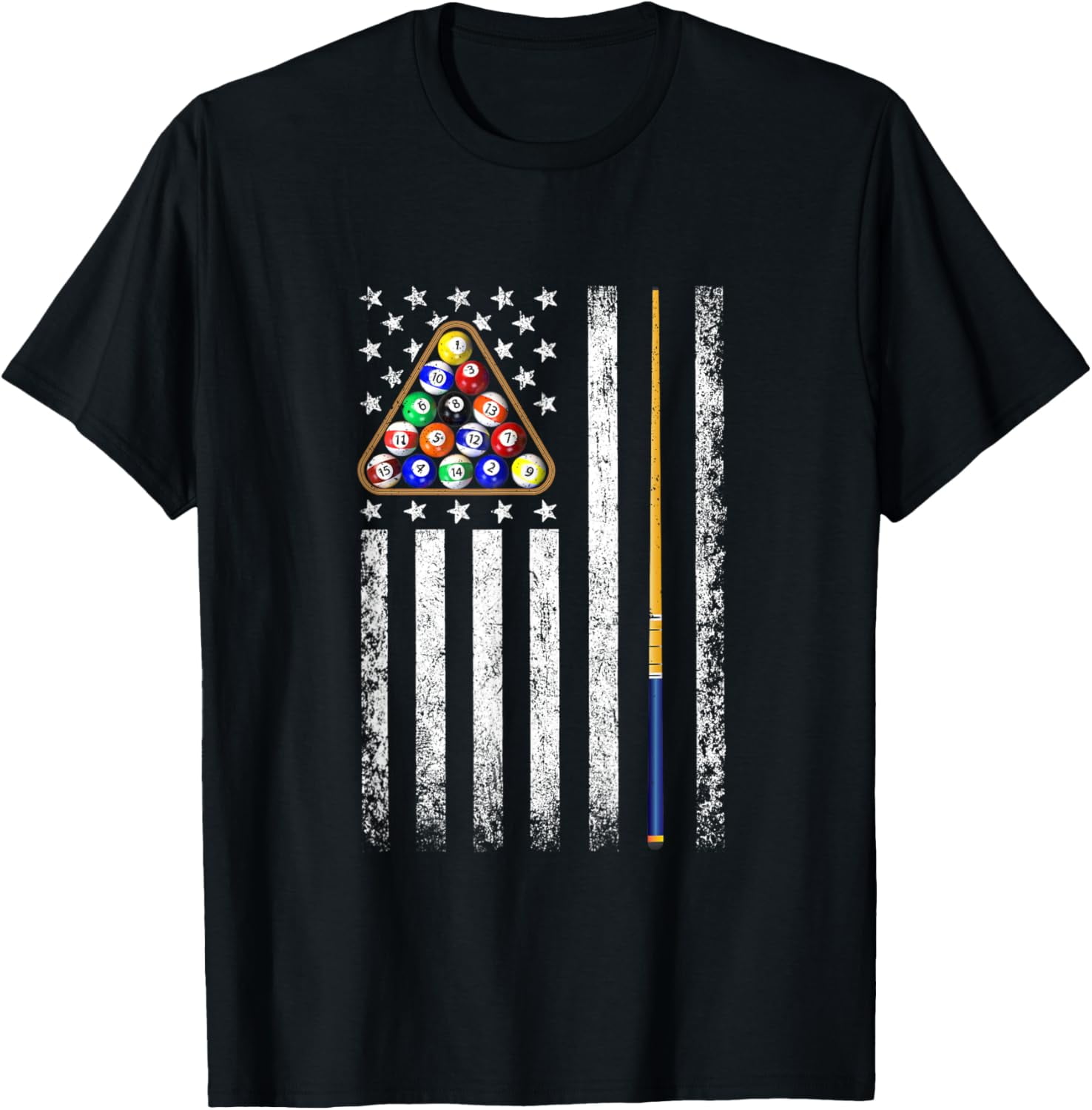 American Flag Billiards Vintage Pool Player T-Shirt - Walmart.com