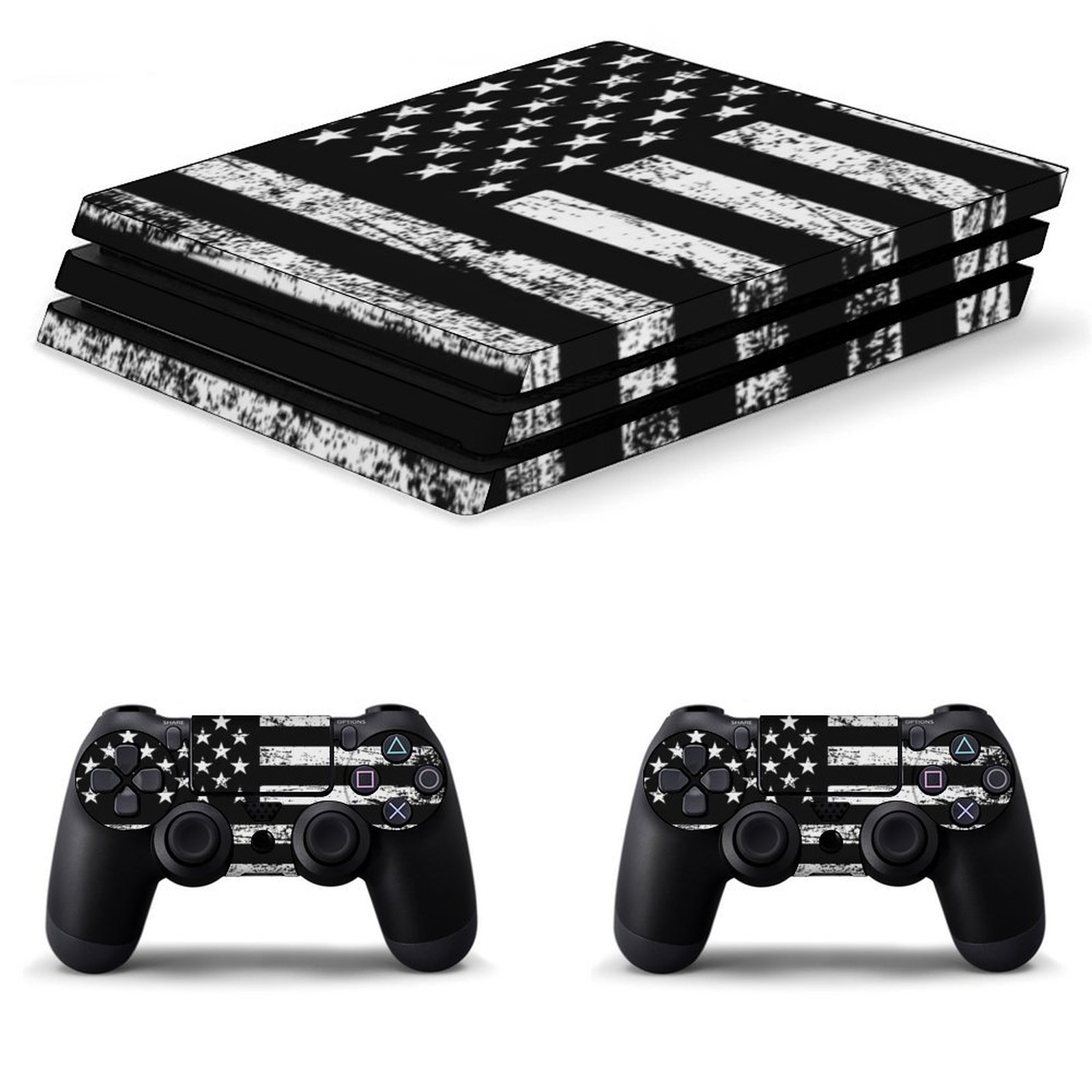 American Flag Black And White PS4/PS4 Pro/PS4 Slim Skin Sticker For ...
