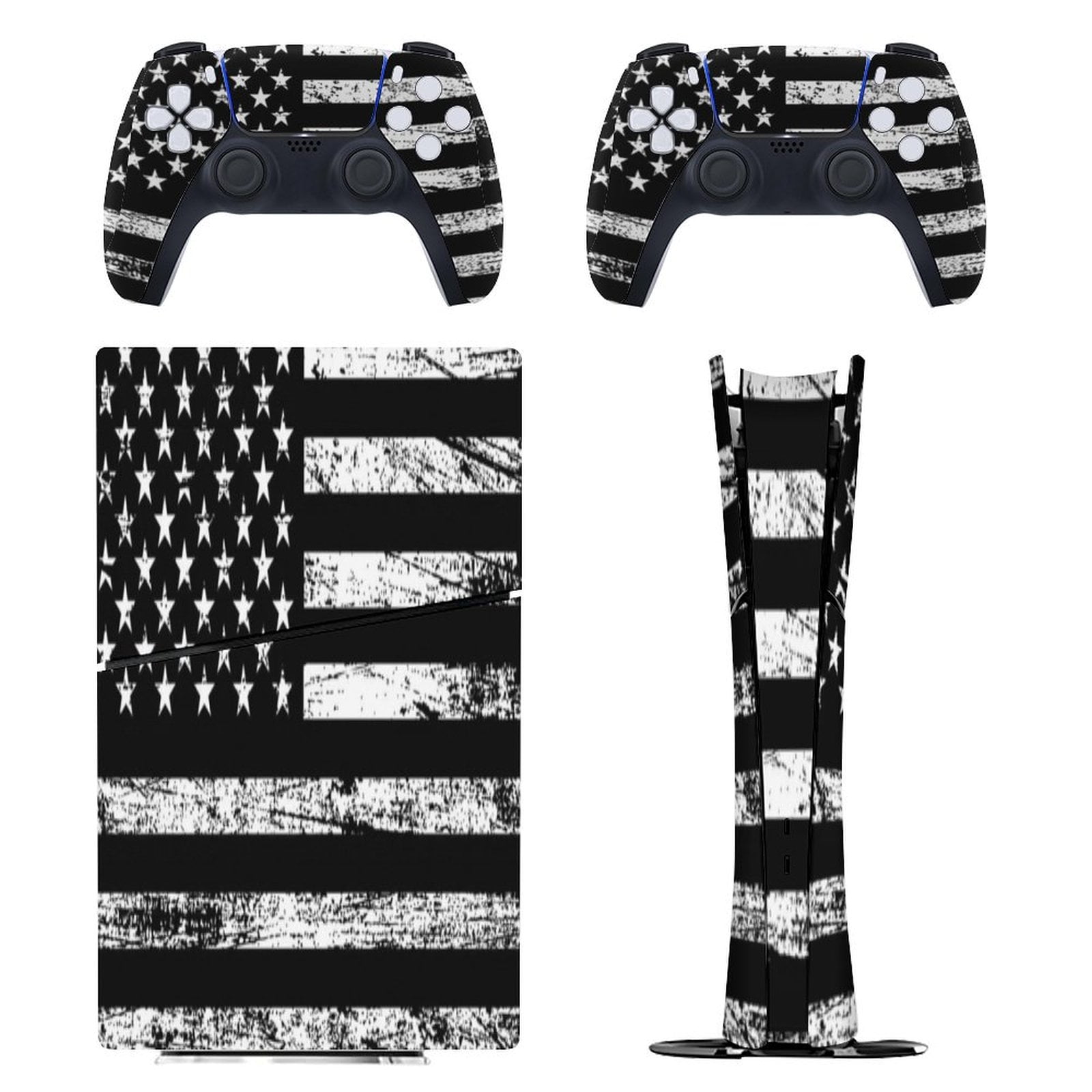 American Flag Black And White PS5/PS5 Pro/PS5 Slim Digital Disc Skin ...
