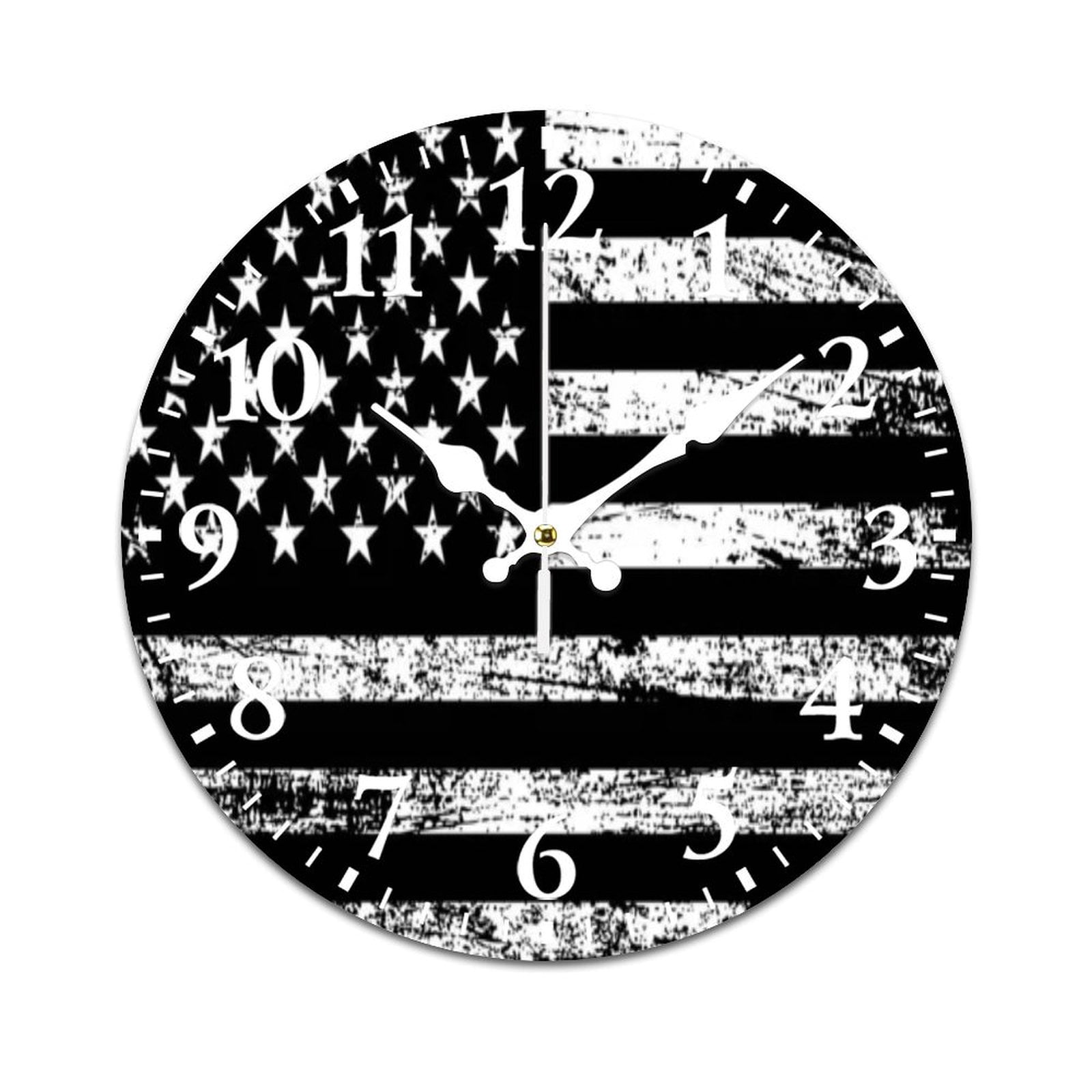 American Flag Black And White Wall Clock Modern Design Clocks Wall ...