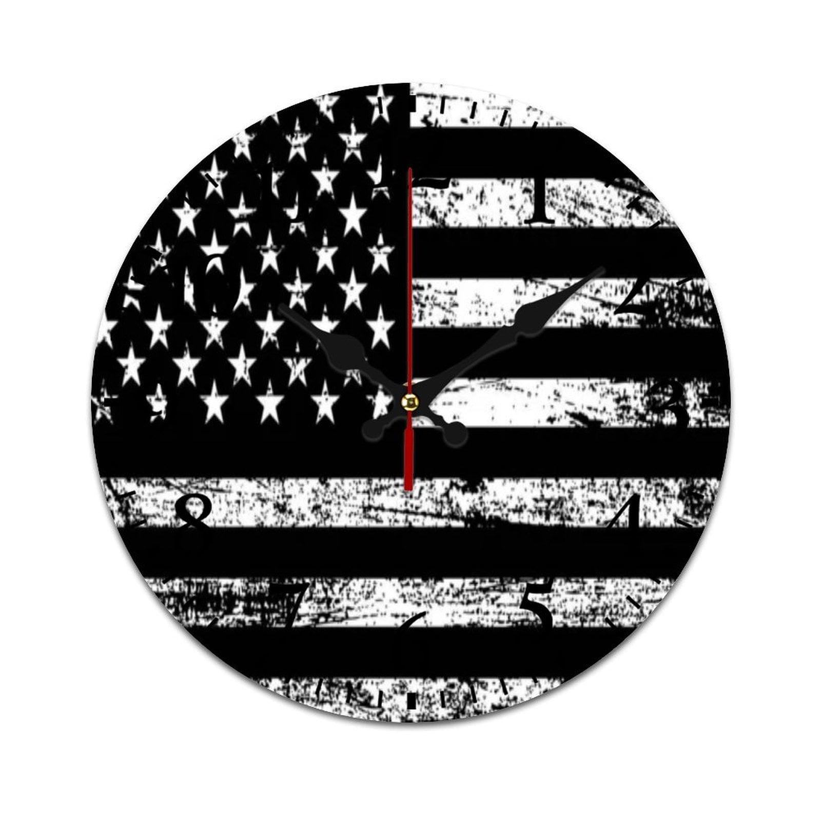 American Flag Black And White Wall Clock Modern Design Clocks Wall ...