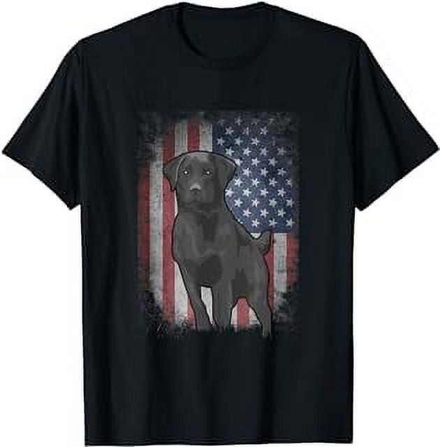 American Flag Black Labrador Retriever Black Lab T-Shirt - Walmart.com