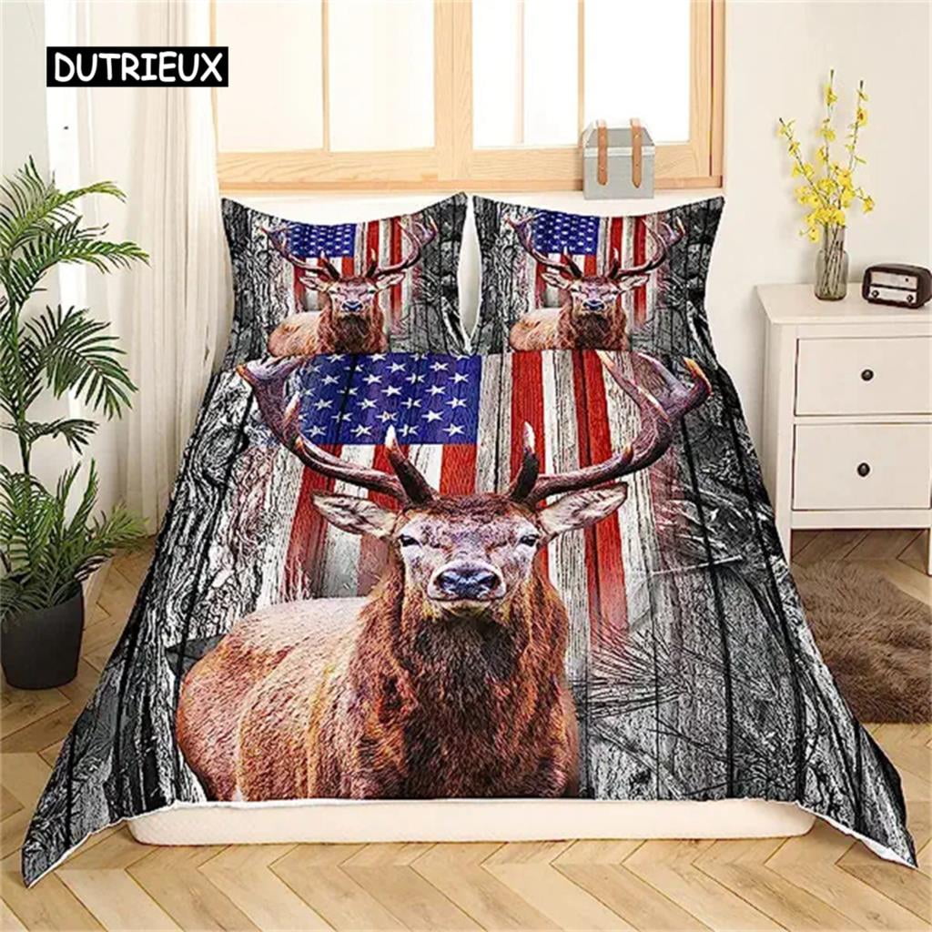 American Flag Black White Star and Stripes Comforter Cover Halloween ...