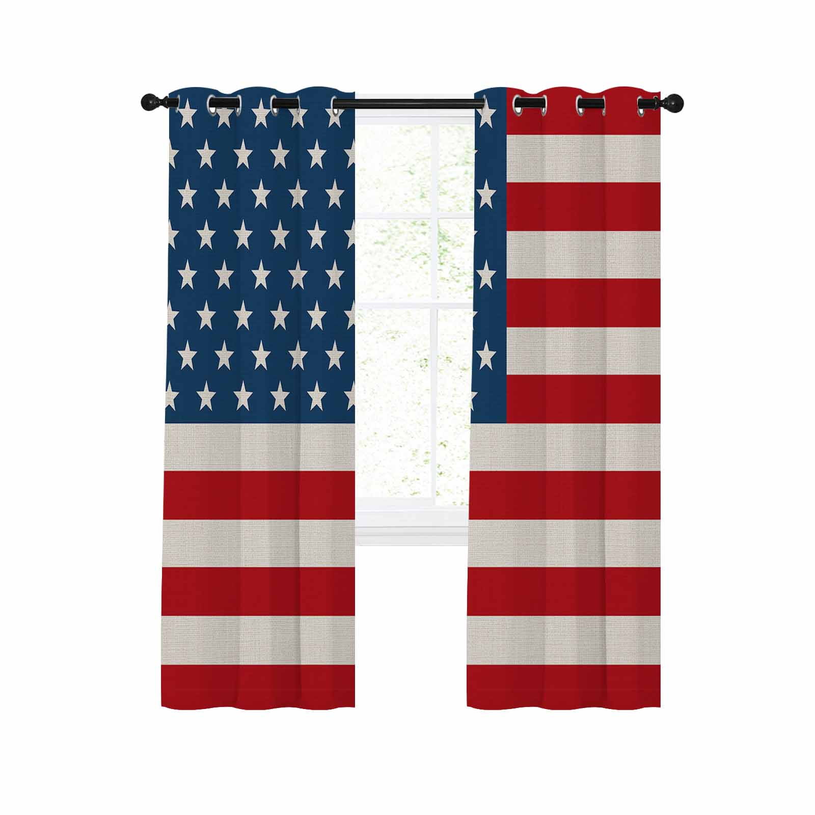 American Flag Blackout Curtains 45 Inches Long for Bedroom, 4th of July ...