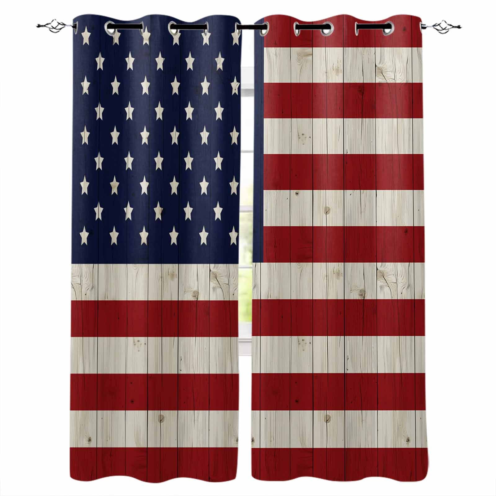 American Flag Blackout Curtains 45 Inches Long for Bedroom, Vintage ...