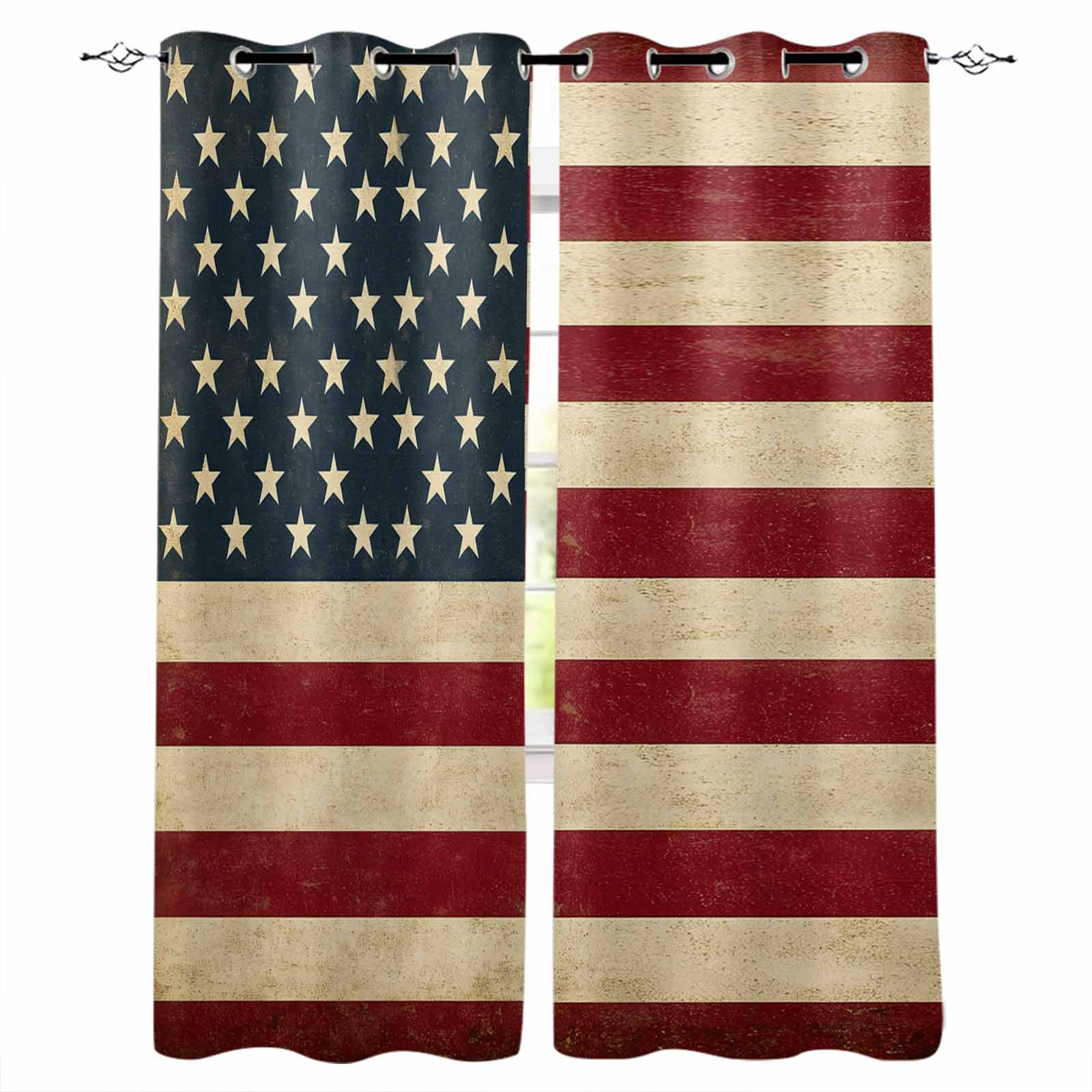 American Flag Blackout Curtains 90 Inches Long, Thermal Insualted ...