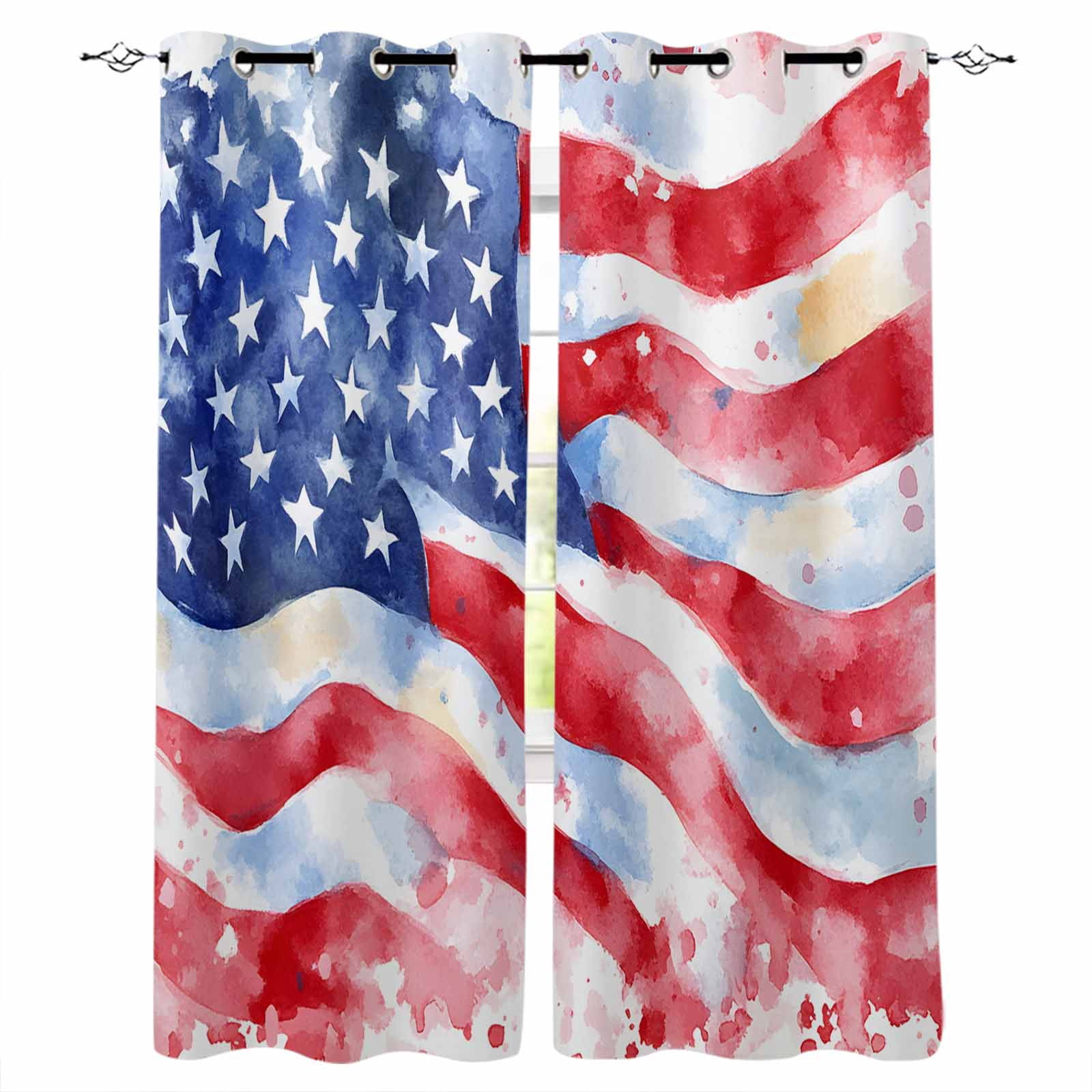 American Flag Blackout Curtains for Bedroom Living Room Darkening ...