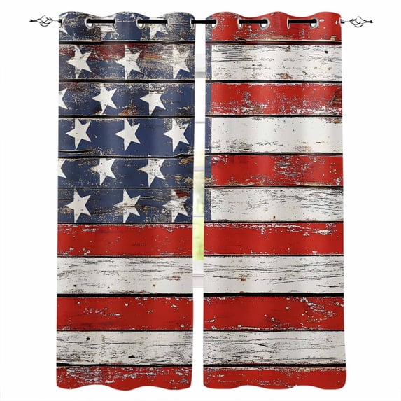 American Flag Blackout Curtains for Bedroom Living Room Darkening ...