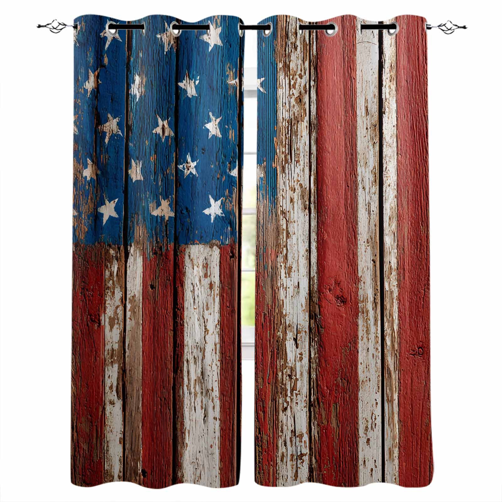 American Flag Blackout Curtains for Bedroom/Living Room, Thermal ...