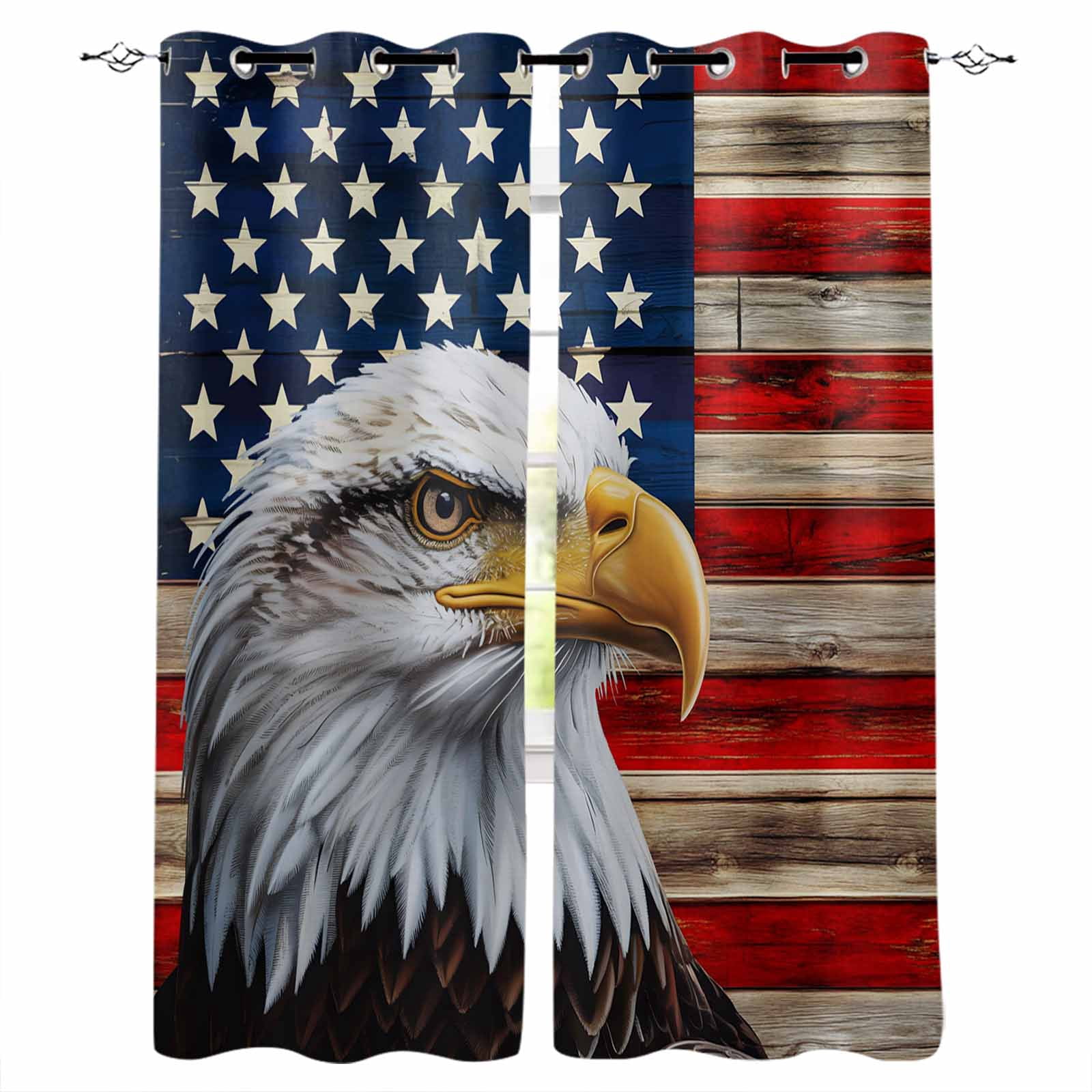 American Flag Blackout Curtains for Bedroom/Living Room, Thermal ...