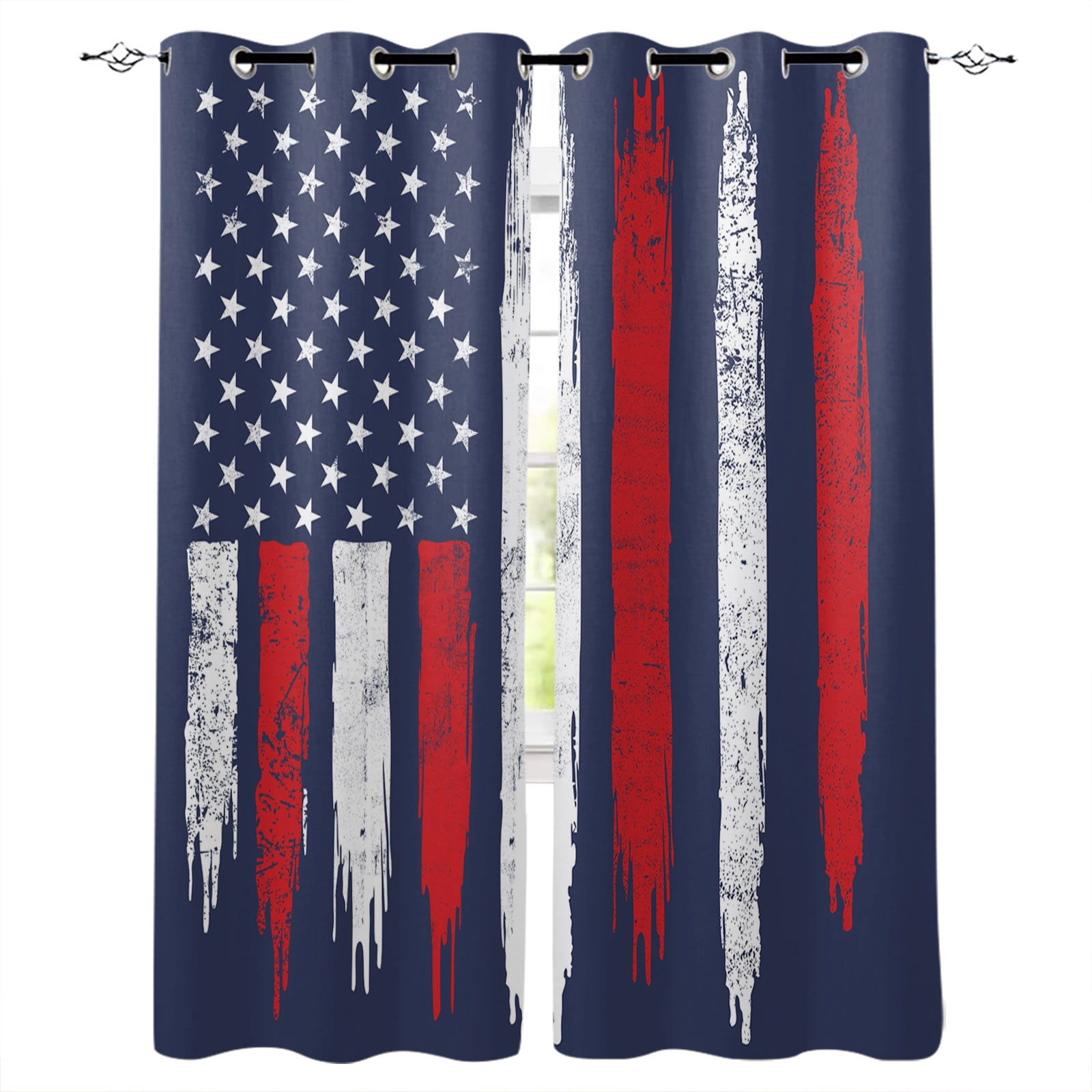 American Flag Blackout Curtains for Bedroom/Living Room, Thermal ...