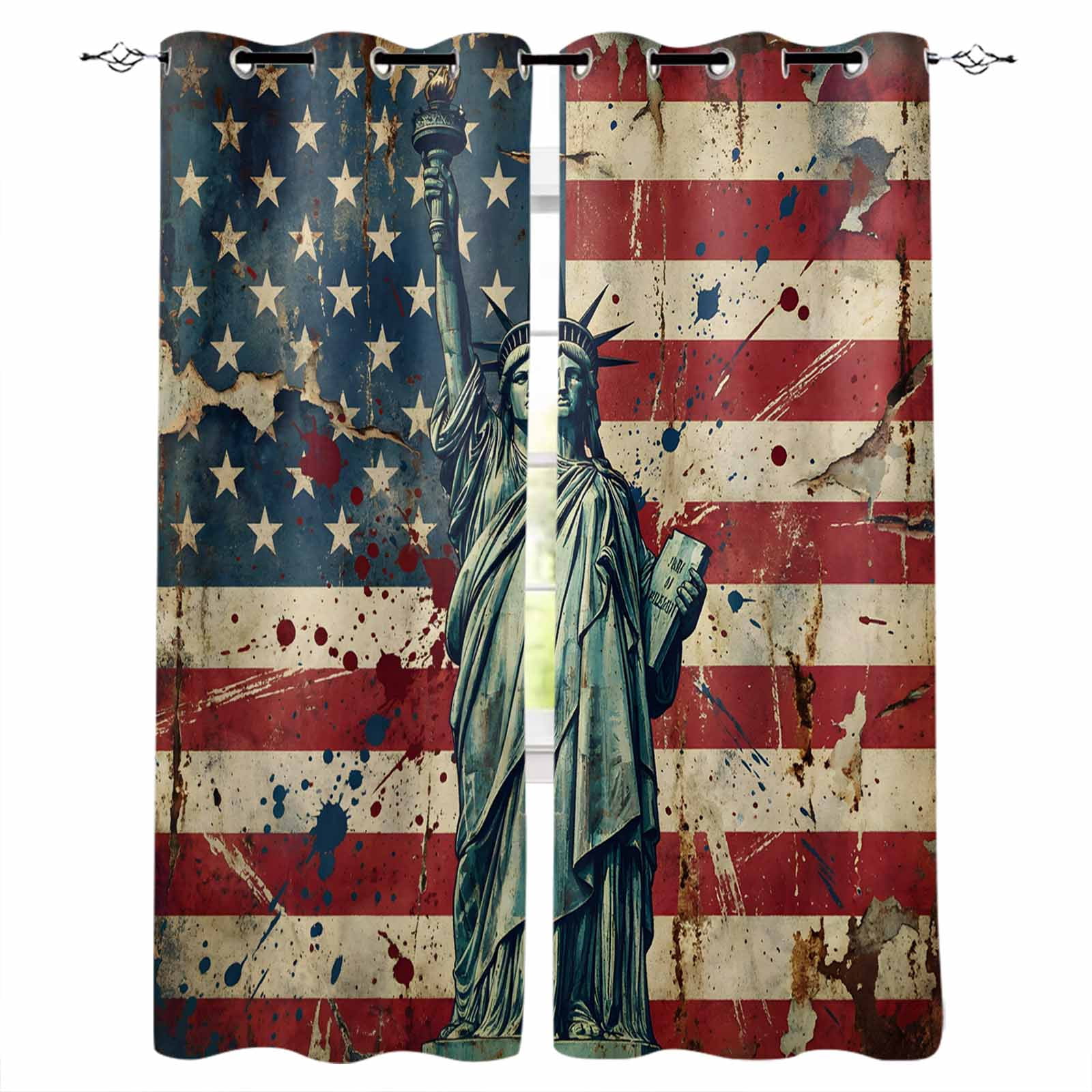 American Flag Blackout Curtains for Bedroom/Living Room, Thermal ...