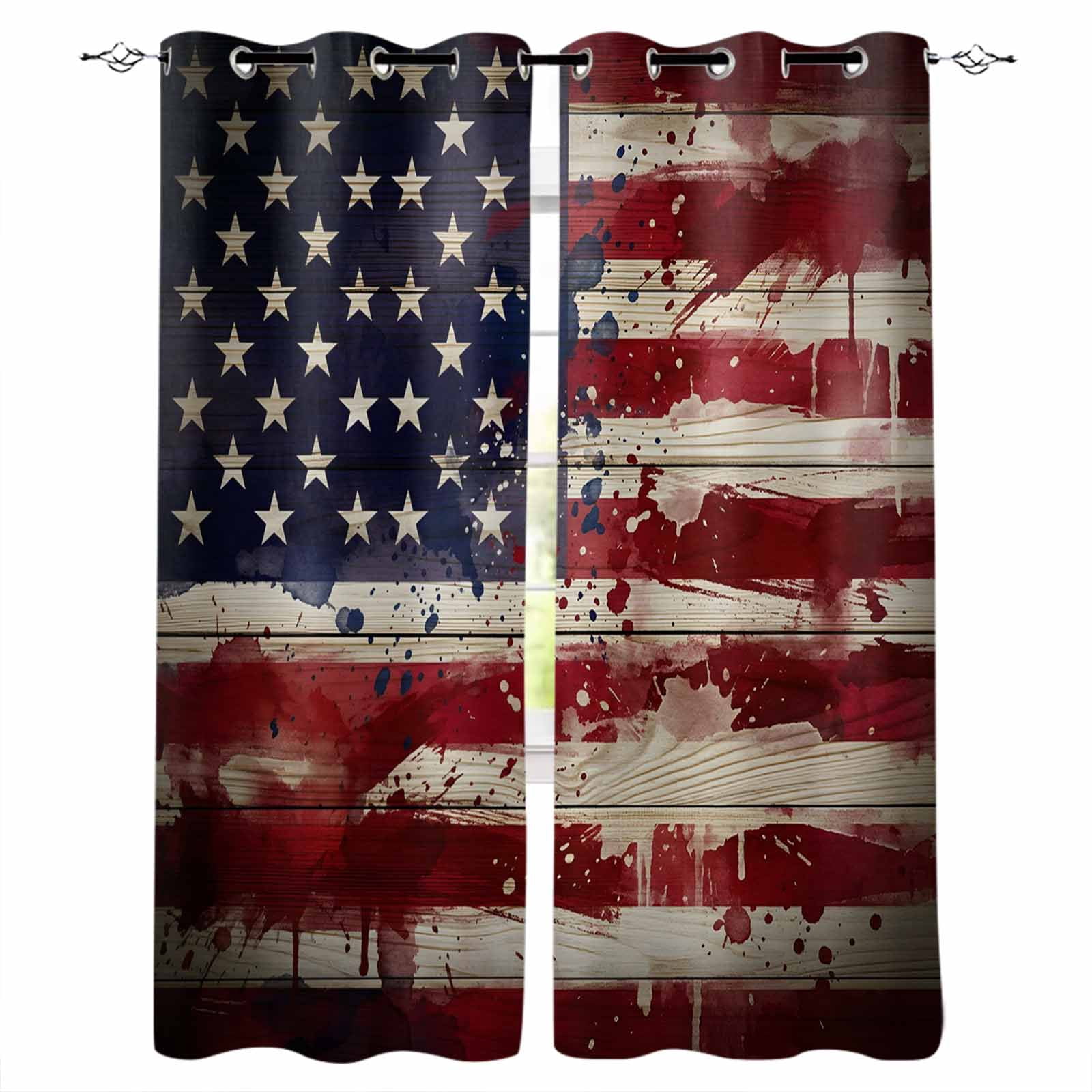 American Flag Blackout Curtains for Bedroom/Living Room, Thermal ...
