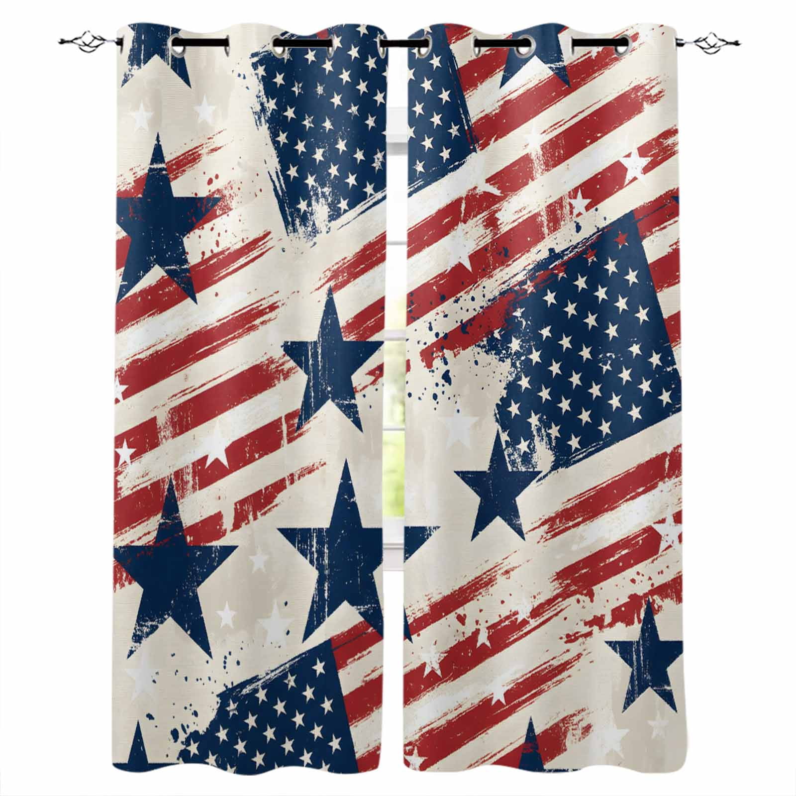 American Flag Blackout Curtains for Bedroom/Living Room, Thermal ...