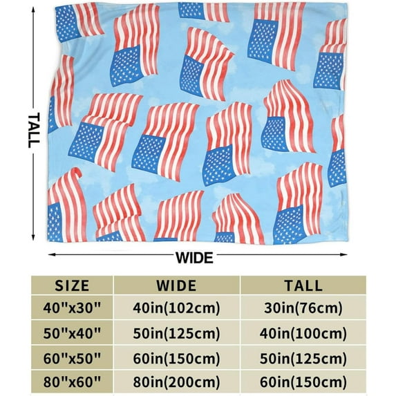 American Flag Blanket Patriotic Throw Blanket Soft Warm Cozy Fleece Fuzzy Plush National Flags ...
