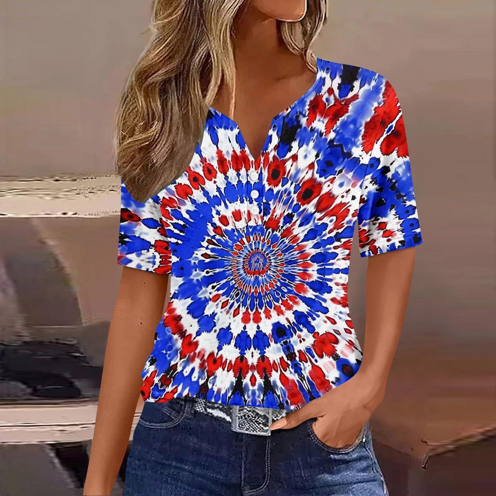 American Flag Blouse Women American Flag Shirt Red White and Blue Shirt ...