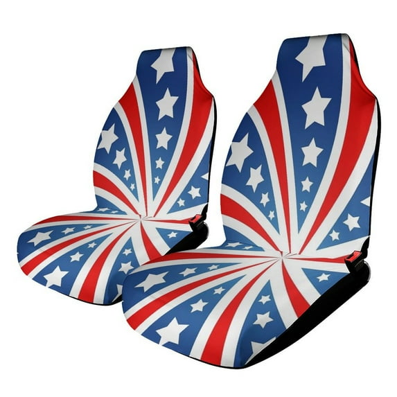 American Flag Blue Red White Car Seat Covers Front Seats Universal Fit ...