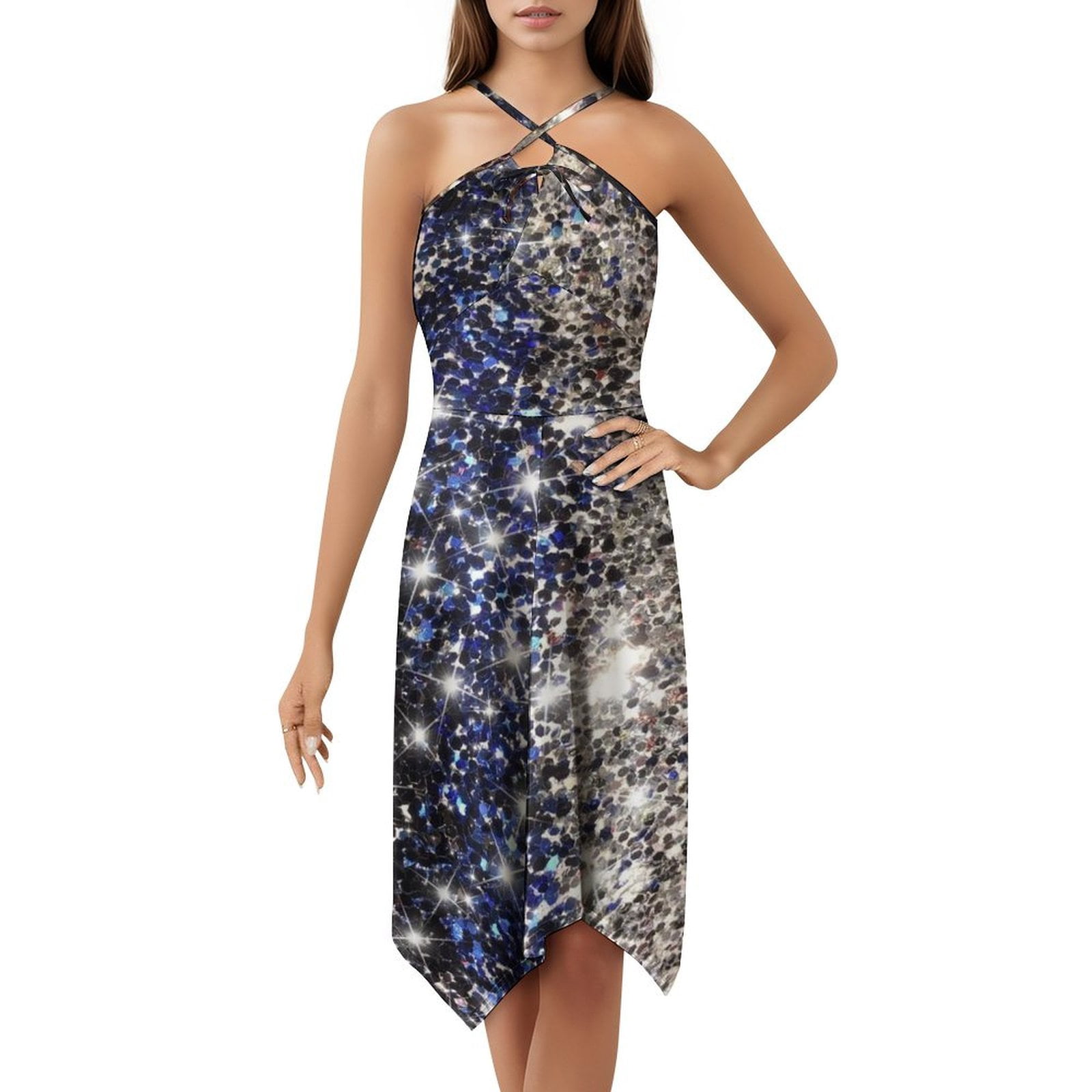 American Flag Blue Red White Dress Elegant Party Dresses Evening ...