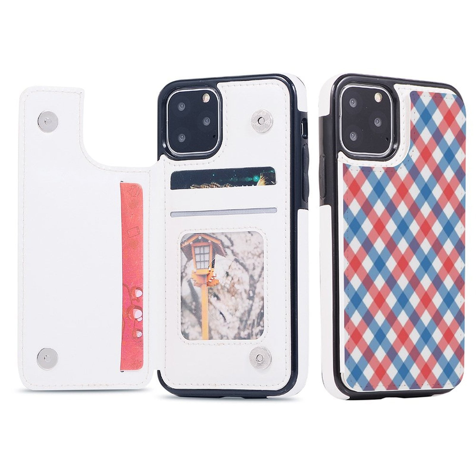 American Flag Blue Red White Leather Wallet Case for iPhone 16 15 14 13 12 11 Pro Max Wallet ...